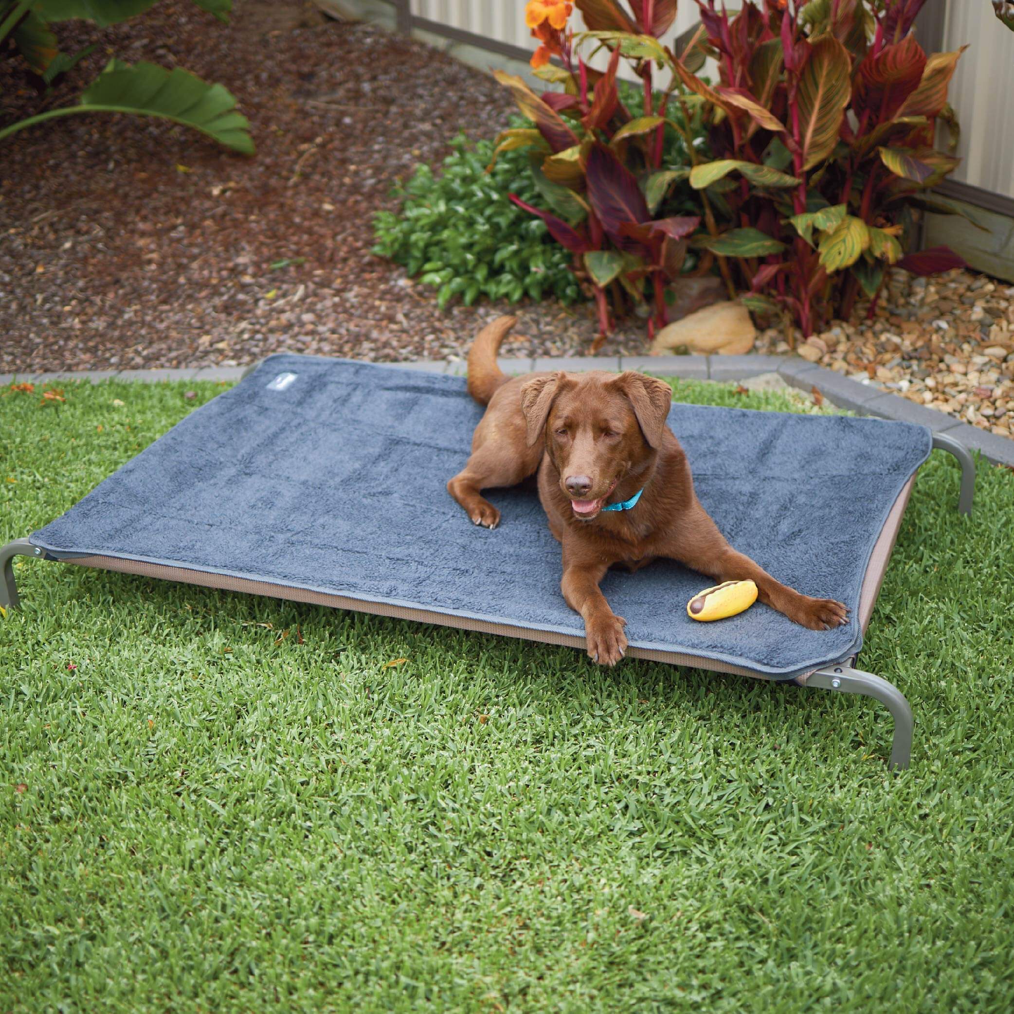 Comfy Outdoor Dog Bed Cover Grey Kazoo Pet Co comfy-outdoor-dog-bed-cover-grey-kazoo-pet-co