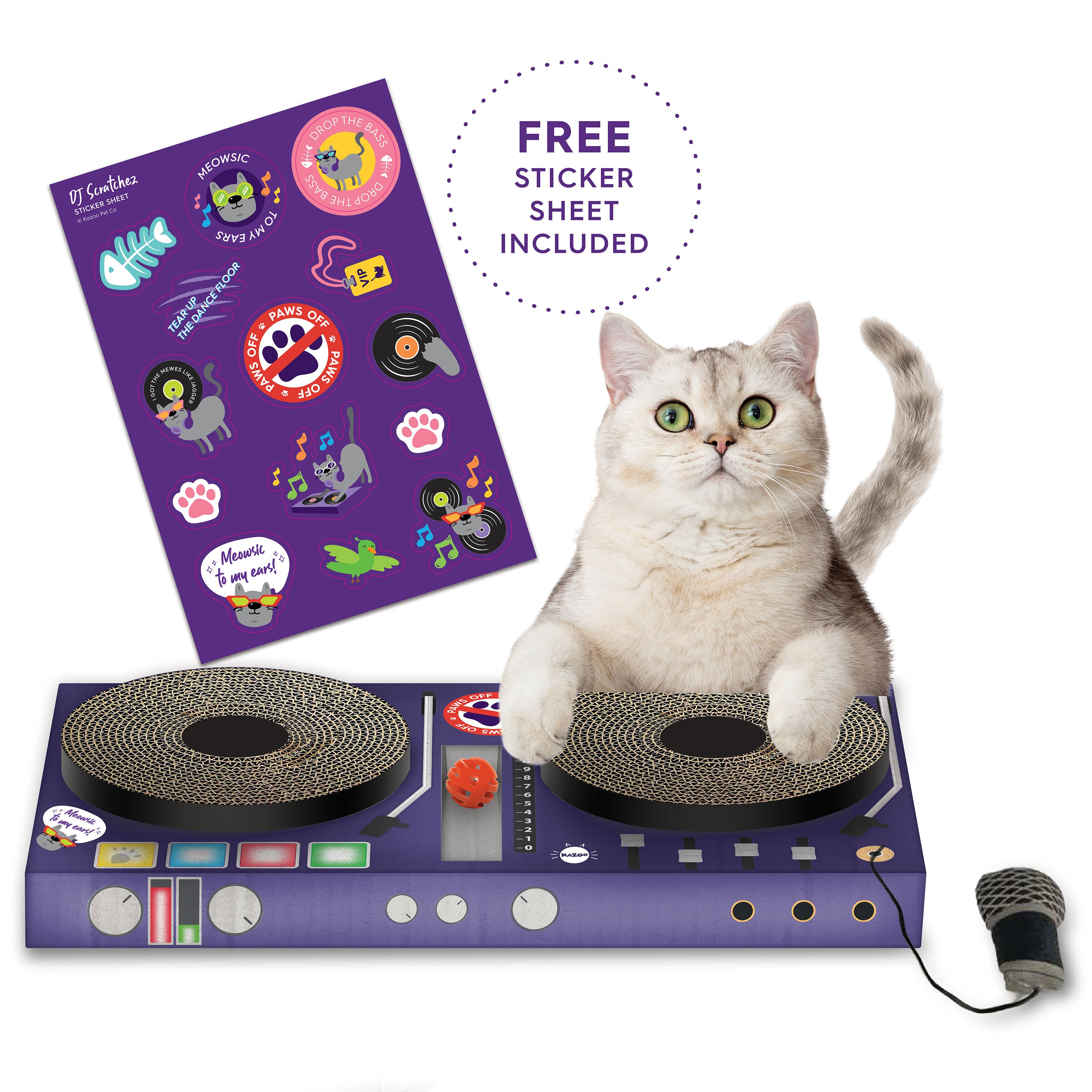 DJ Scratchez Cardboard Cat Scratcher | Kazoo Pet Co