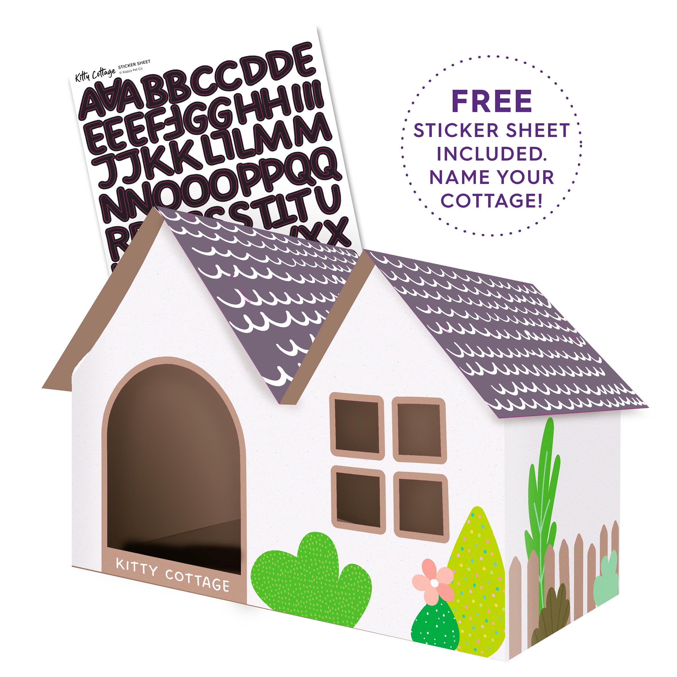 Cat Cottage Cardboard House | Kazoo Pet Co