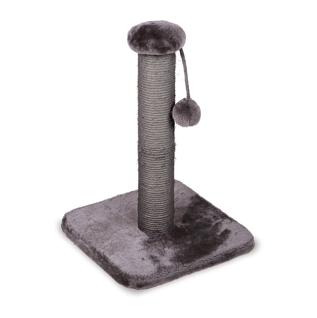 Cat Scratch Post in Charcoal Plush - Small – Kazoo Pet Co