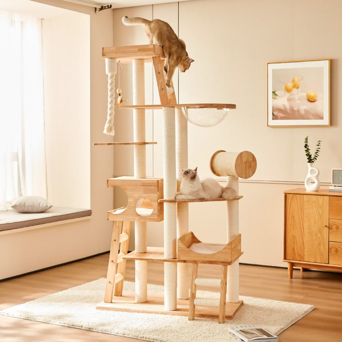 Multi Level Scandi Cat Tower | Kazoo Pet Co
