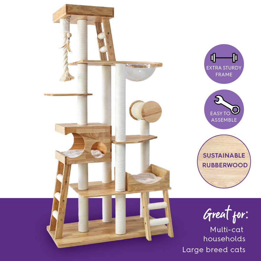 Multi Level Scandi Cat Tower | Kazoo Pet Co