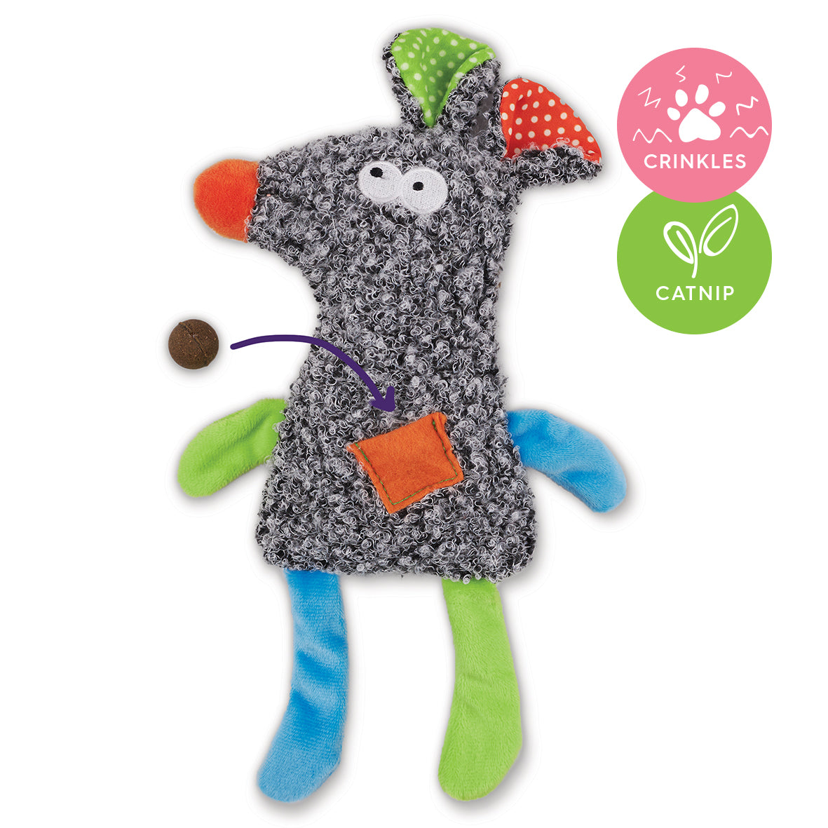 Crinkle Mouse with catnip – Kazoo Pet Co