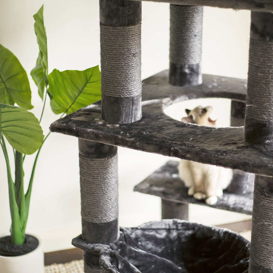 5 Level Cat Playground - Charcoal – Kazoo Pet Co